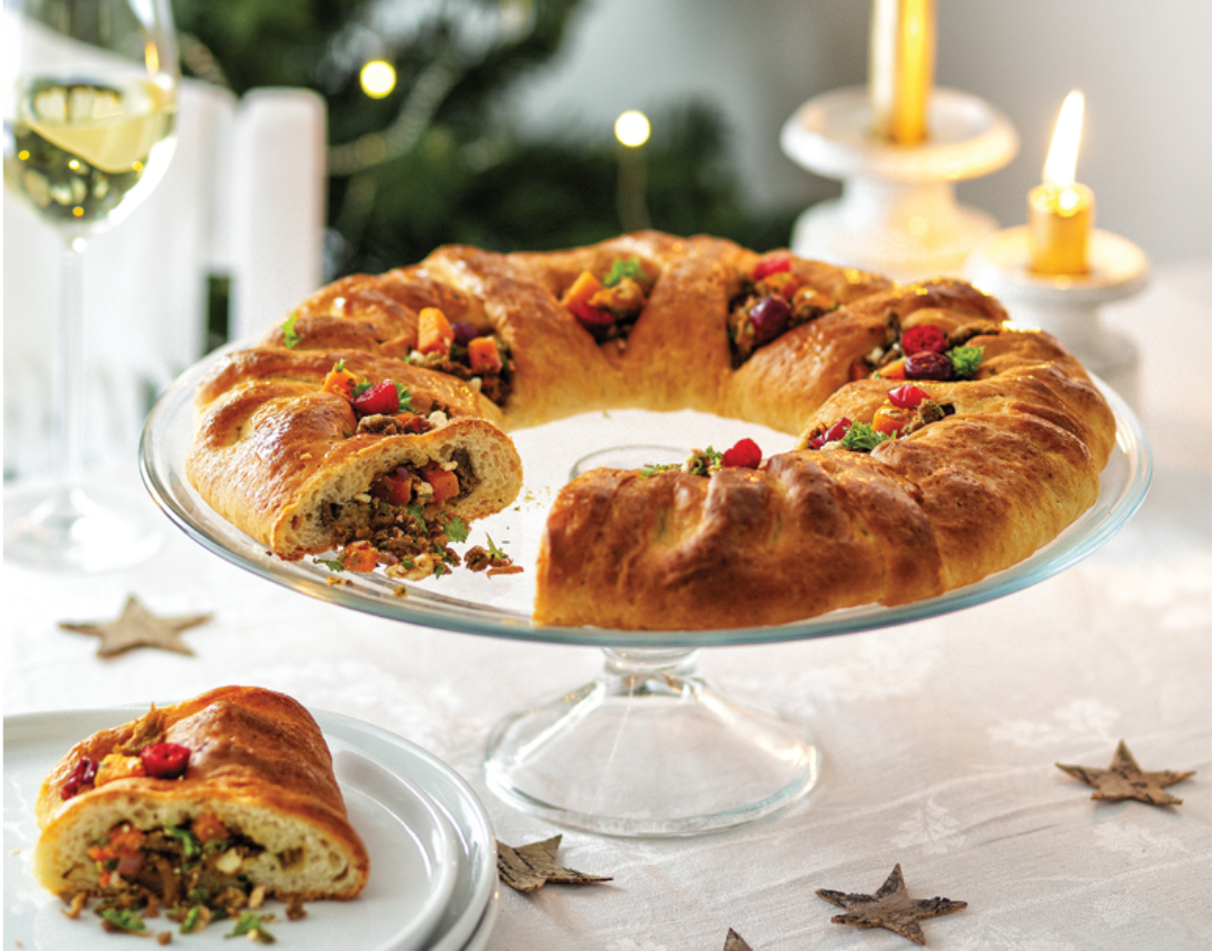 Broodkrans met pulled oats en cranberry's