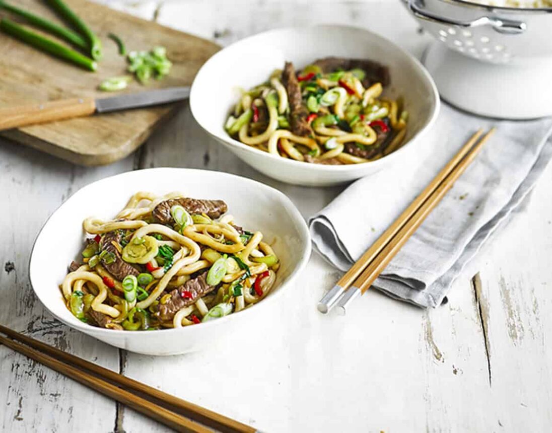 Shanghainoodles met rundvlees