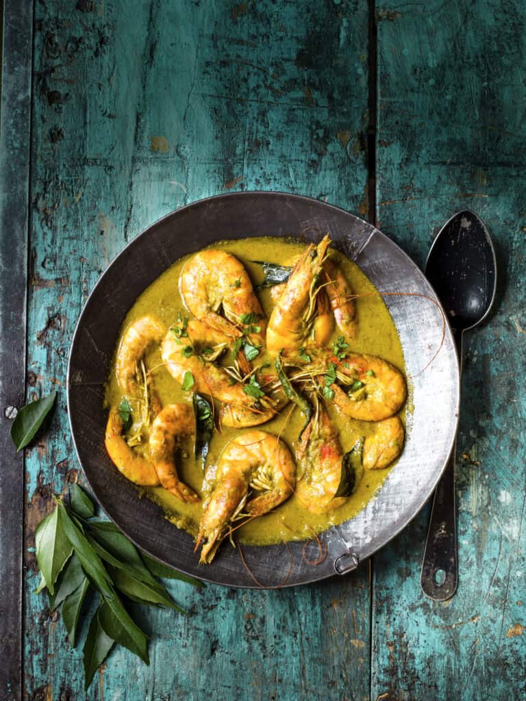 Hirwa kolambi kalwan - garnalencurry - Foodies