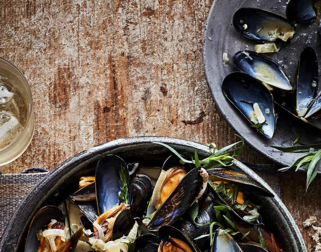 Mosselen met dragon en vermout