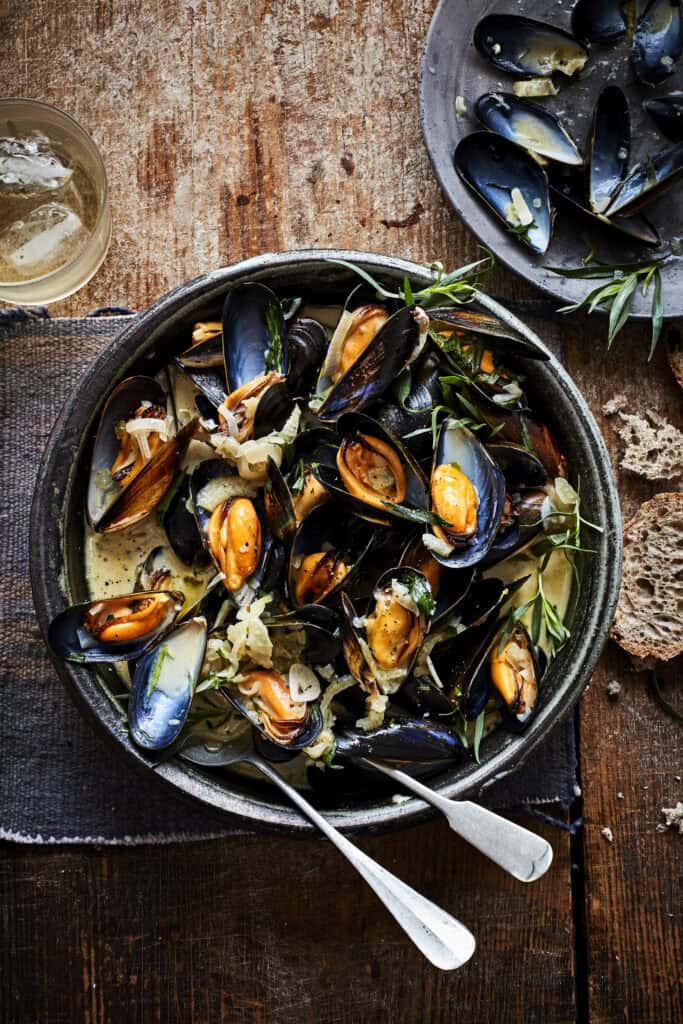 Mosselen met dragon en vermout - Foodies