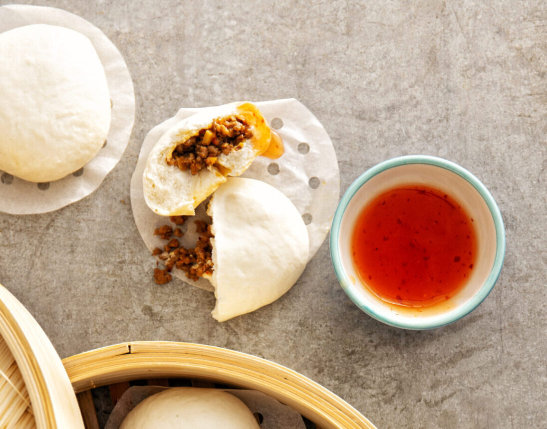 Bapao met spicy varkensgehakt