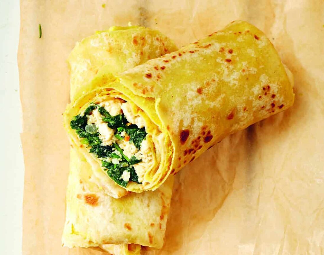 Paneer met spinazie en rotirol