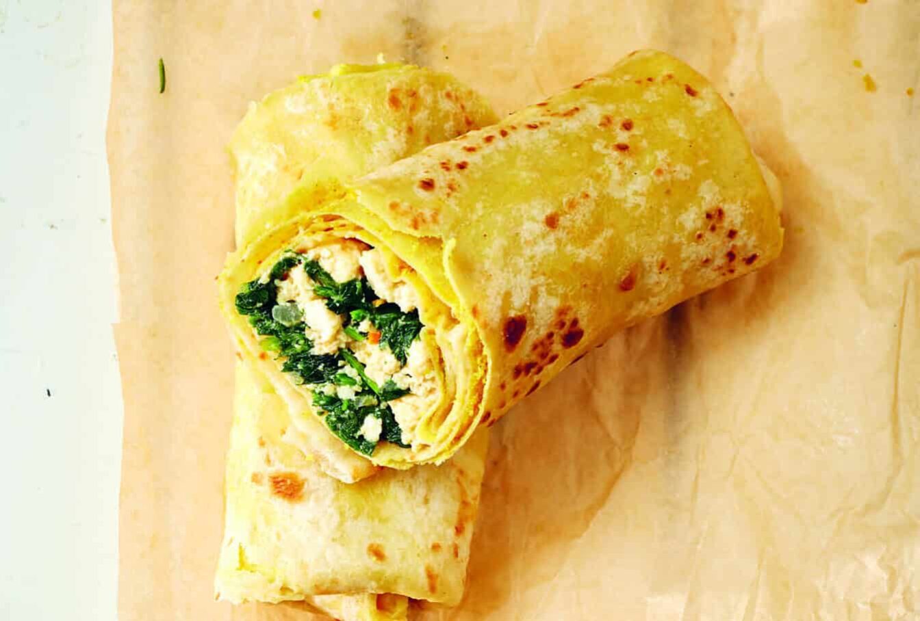 Paneer met spinazie en rotirol